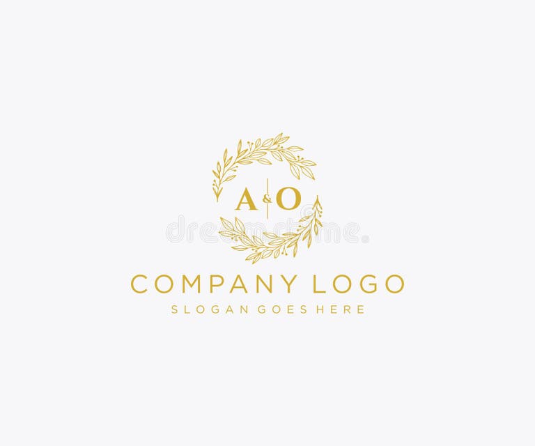 Initial AO Letters Floral Frames. Monogram Wedding, Wedding Invitation ...
