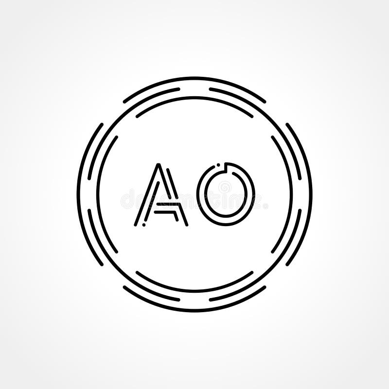Initial AO Logo Creative Typography Vector Template. Digital Abstract ...