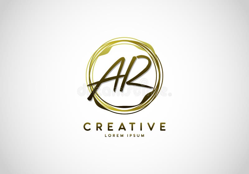 Initial AR Letter Handwriting Stylish Signature Logo Stock Vector ...