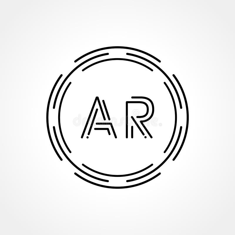 Initial AR Logo Creative Typography Vector Template. Digital Abstract Letter AR Logo Design ...