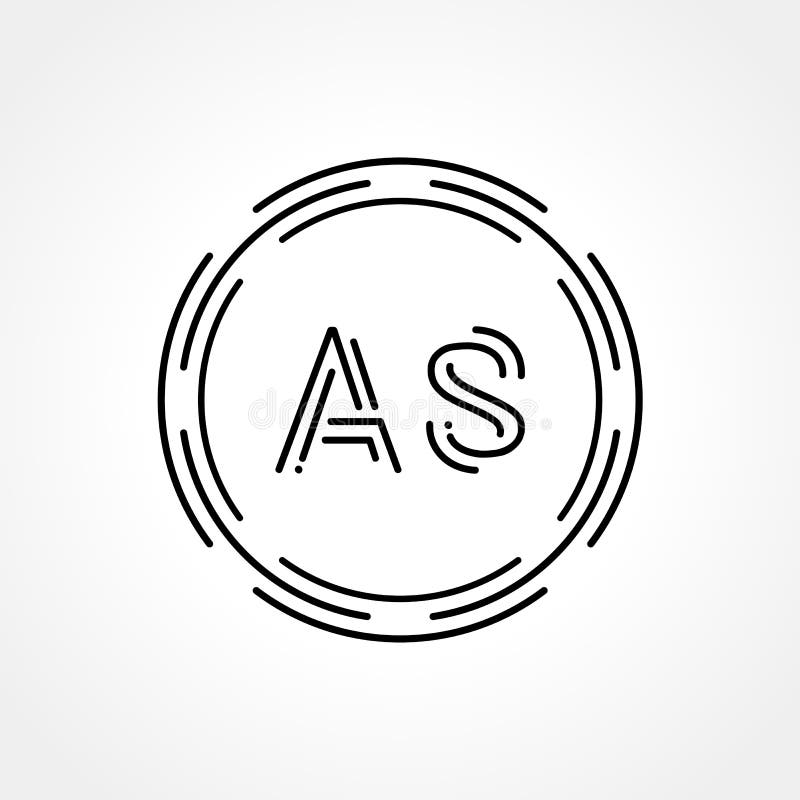 Initial AS Logo Creative Typography Vector Template. Digital Abstract ...