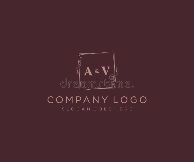 Initial AV Letters Decorative Luxury Wedding Logo Stock Vector ...