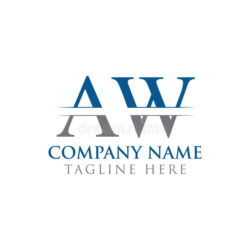 Initial AW Letter Logo with Creative Modern Business Typography Vector ...