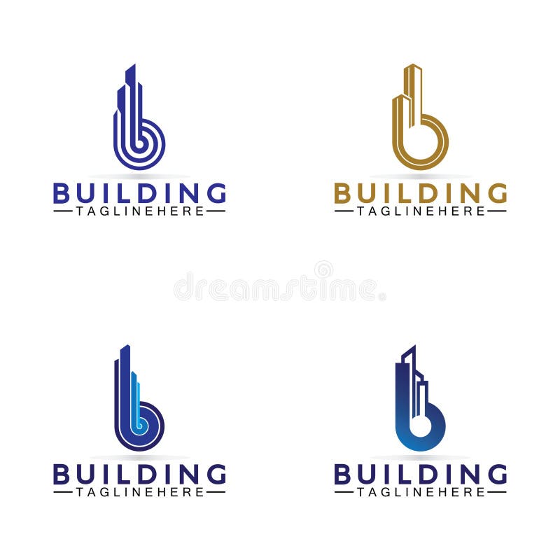 Initial B with Building Vector Logo Design. Letter B Logo Formed ...