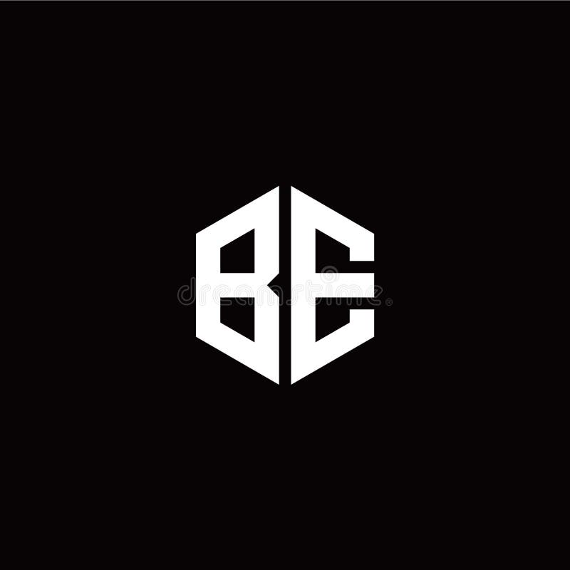 Initial B E Letter with Polygon Modern Style Logo Template Vector Stock ...