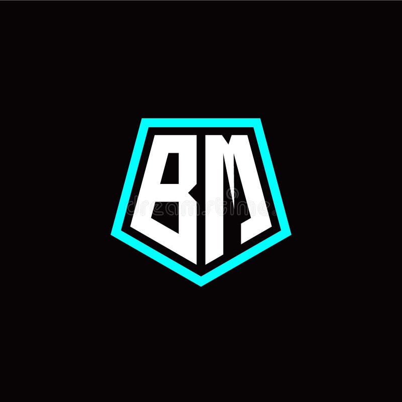 Initial B M Letter with Polygon Modern Style Logo Template Vector Stock ...