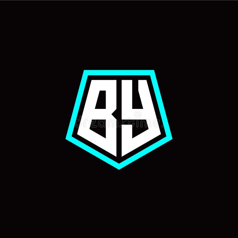 Initial B Y Letter with Polygon Modern Style Logo Template Vector Stock ...