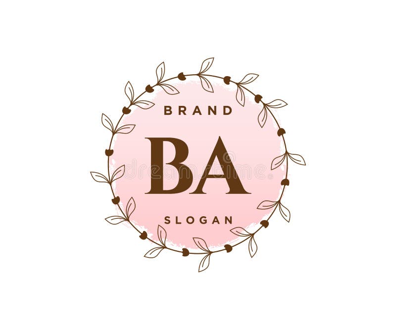 Initial BA Feminine Logo. Usable for Nature, Salon, Spa, Cosmetic and ...