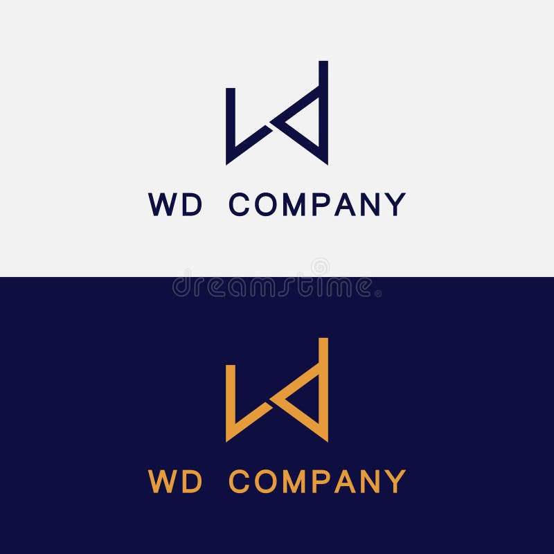 Initial Based Clean and Minimal Letter. WD Logo Creative and Monogram ...