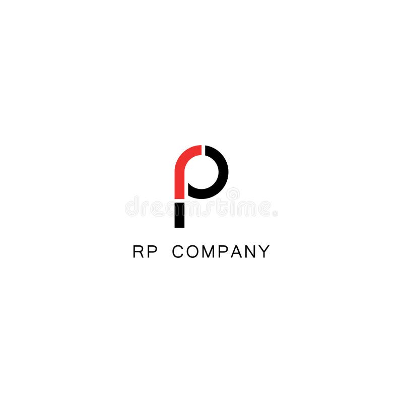 Letter P PR RP Monogram Logo Design Minimal Stock Vector - Illustration ...