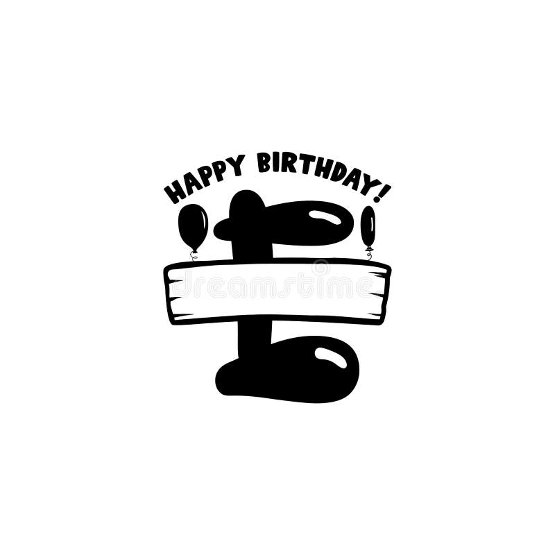 Initial Birthday E Letter. Happy Birthday Monogram Design with Balloons ...