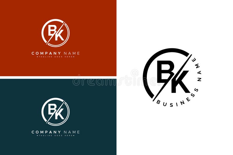 Initial BK Vector Logo - Elegant Monogram Template for Letter B and K ...
