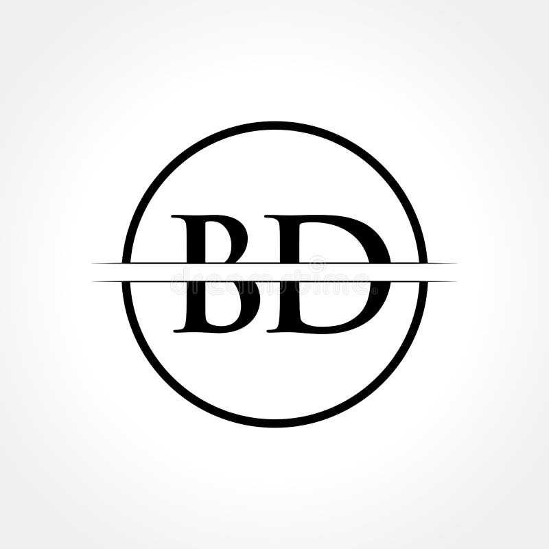 Initial Black Letter BD Logo with Creative Circle Typography Vector ...