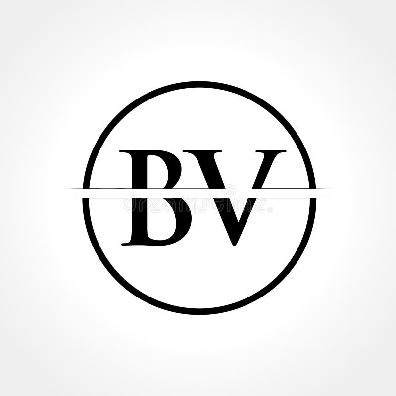 Initial Black Letter BV Logo with Creative Circle Typography Vector ...