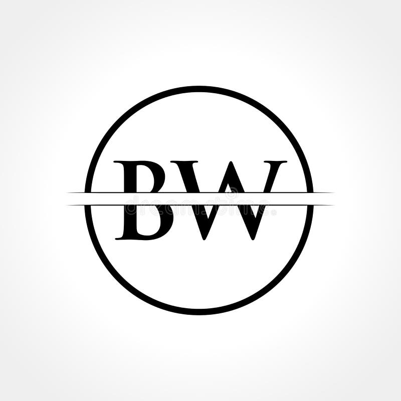Initial Black Letter BW Logo with Creative Circle Typography Vector ...