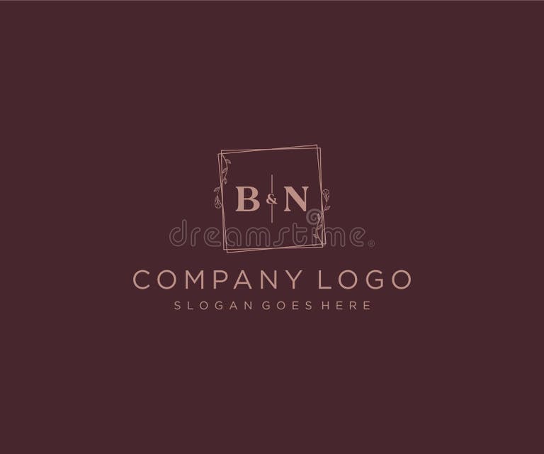 Initial BN Letters Decorative Luxury Wedding Logo Stock Vector ...