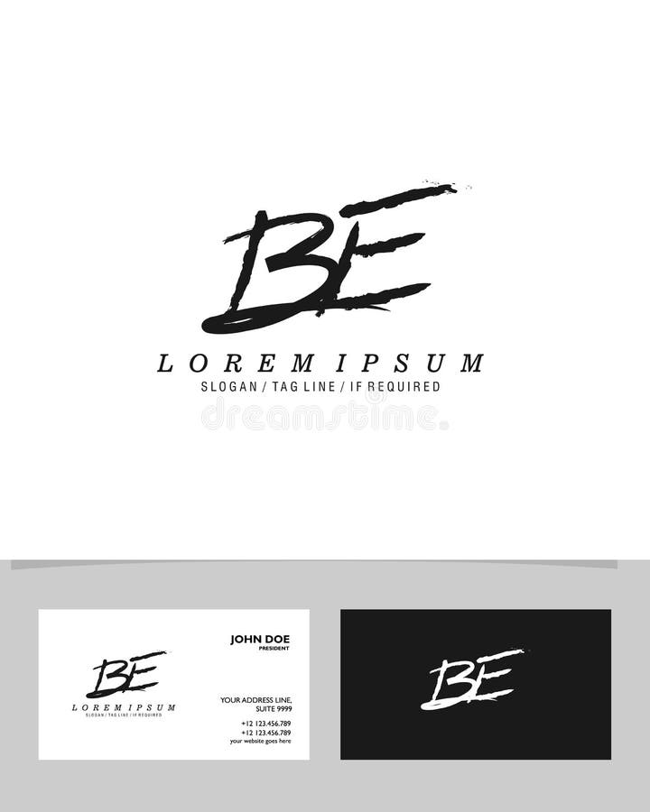 BE Initial Brush Logo Identity Vector Template. a Initial Logo Template ...