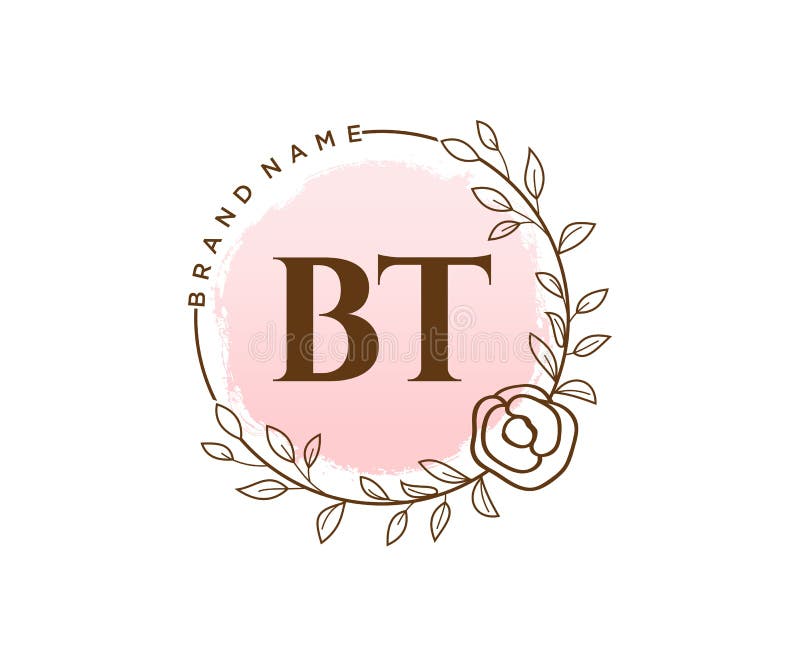 Initial BT Feminine Logo. Usable for Nature, Salon, Spa, Cosmetic and ...
