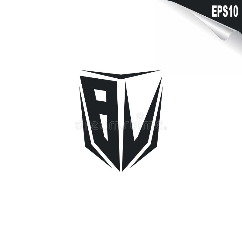 Initial BV Logo Design with Shield Style, Logo Business Branding Stock ...