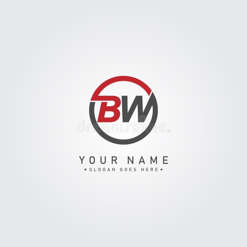 Initial BW Vector Logo - Elegant Monogram Template for Letter B and W ...