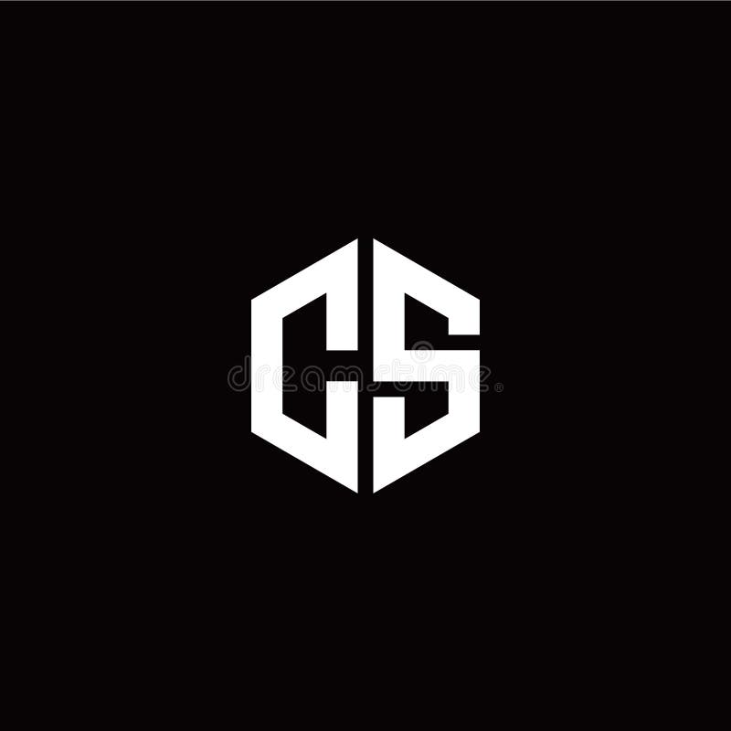 Initial C S Letter with Polygon Modern Style Logo Template Vector Stock ...