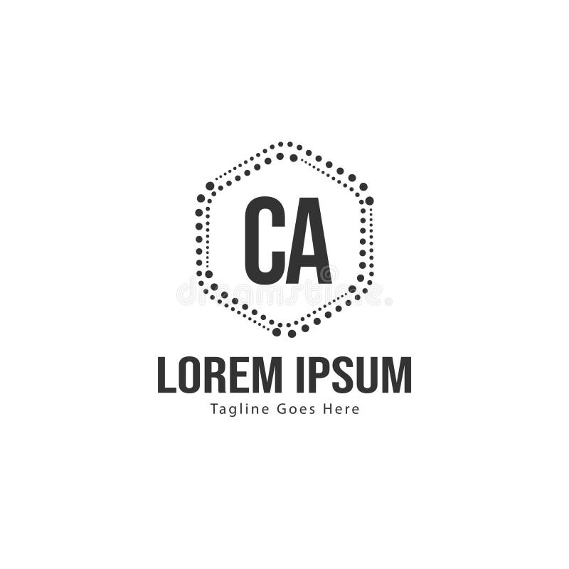 Initial CA Logo Template with Modern Frame. Minimalist CA Letter Logo ...