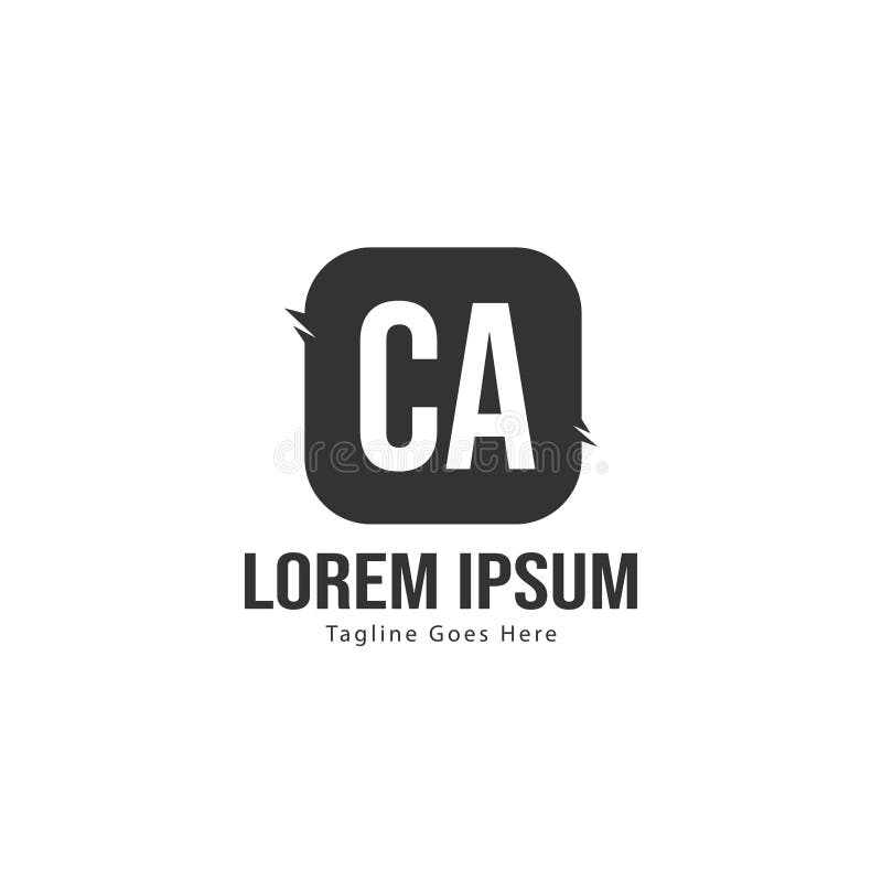 Initial CA Logo Template with Modern Frame. Minimalist CA Letter Logo ...