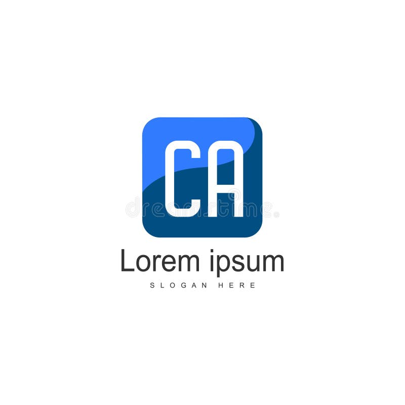 Initial CA Logo Template with Modern Frame. Minimalist CA Letter Logo ...