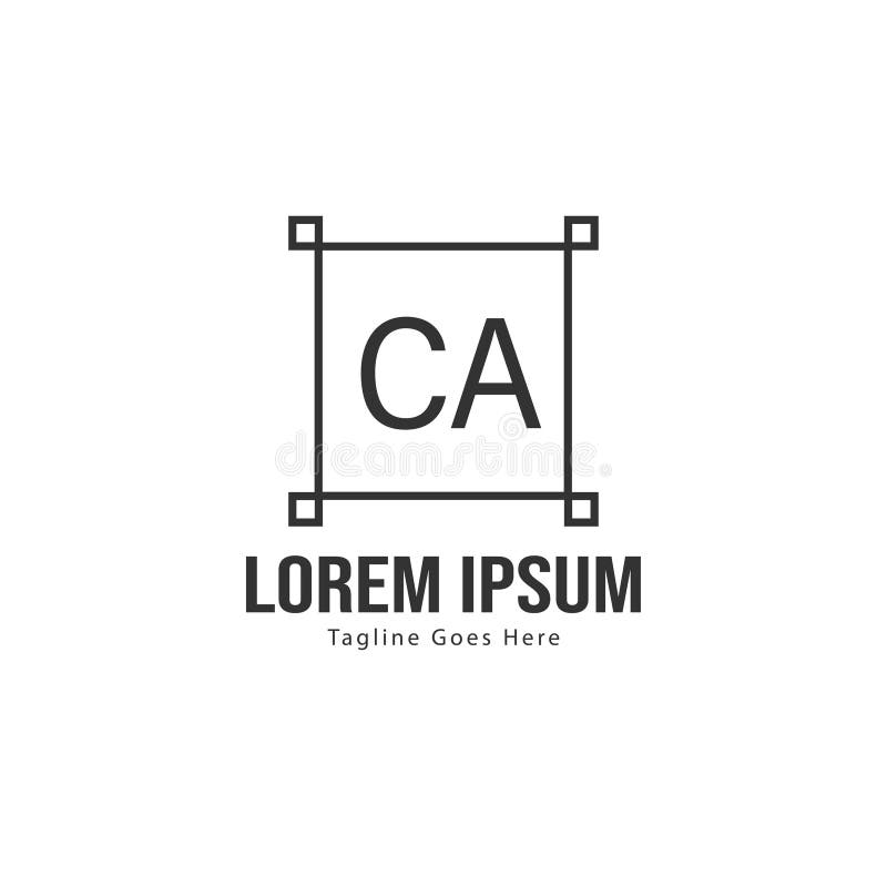 Initial CA Logo Template with Modern Frame. Minimalist CA Letter Logo ...