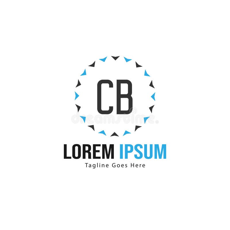 Initial CB Logo Template with Modern Frame. Minimalist CB Letter Logo ...