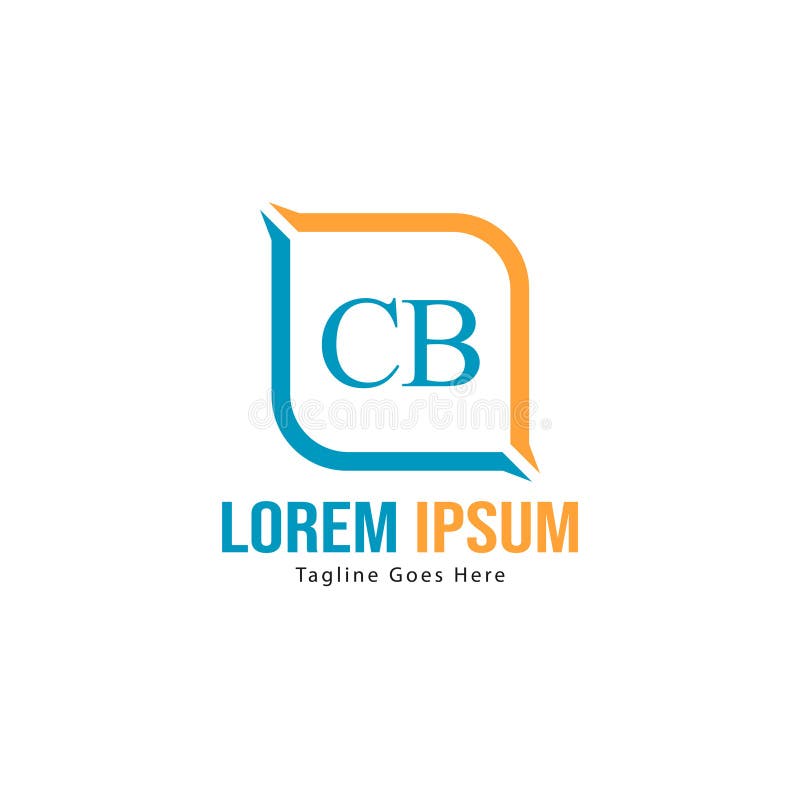 Initial CB Logo Template with Modern Frame. Minimalist CB Letter Logo ...