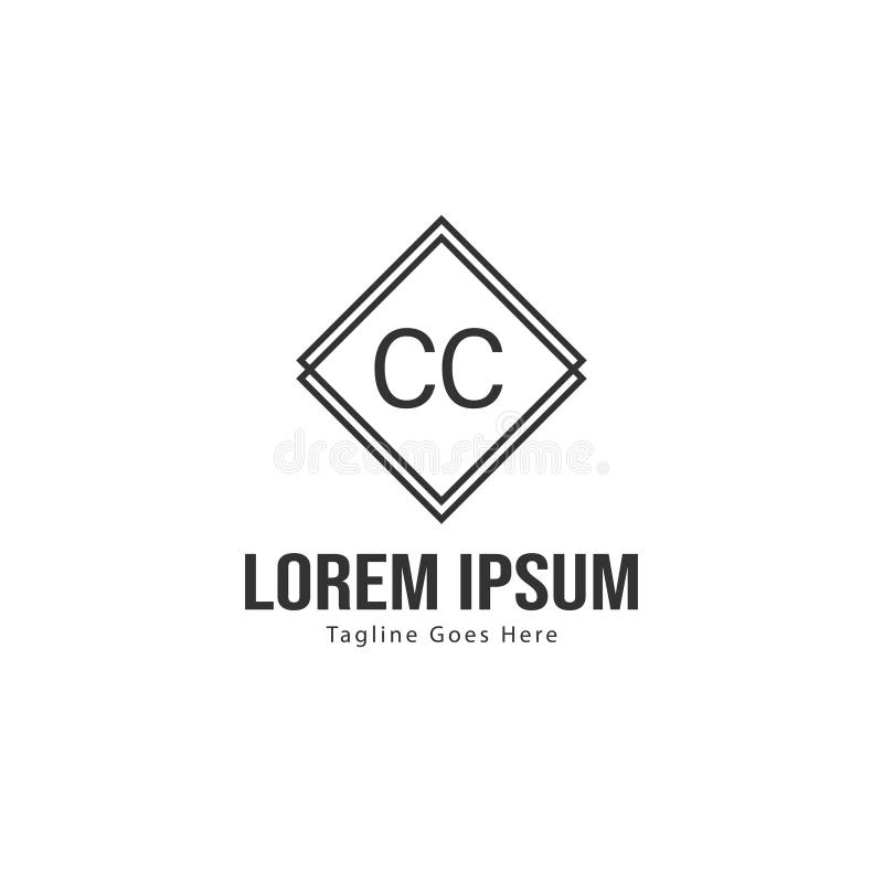 Initial CC Logo Template with Modern Frame. Minimalist CC Letter Logo ...