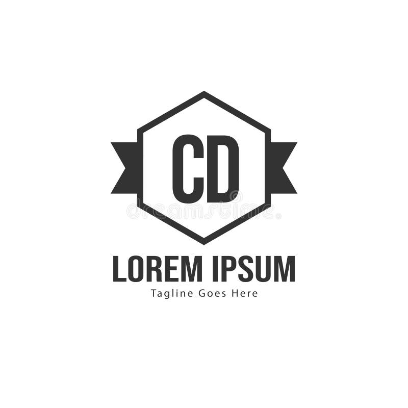 Initial CD Logo Template with Modern Frame. Minimalist CD Letter Logo ...