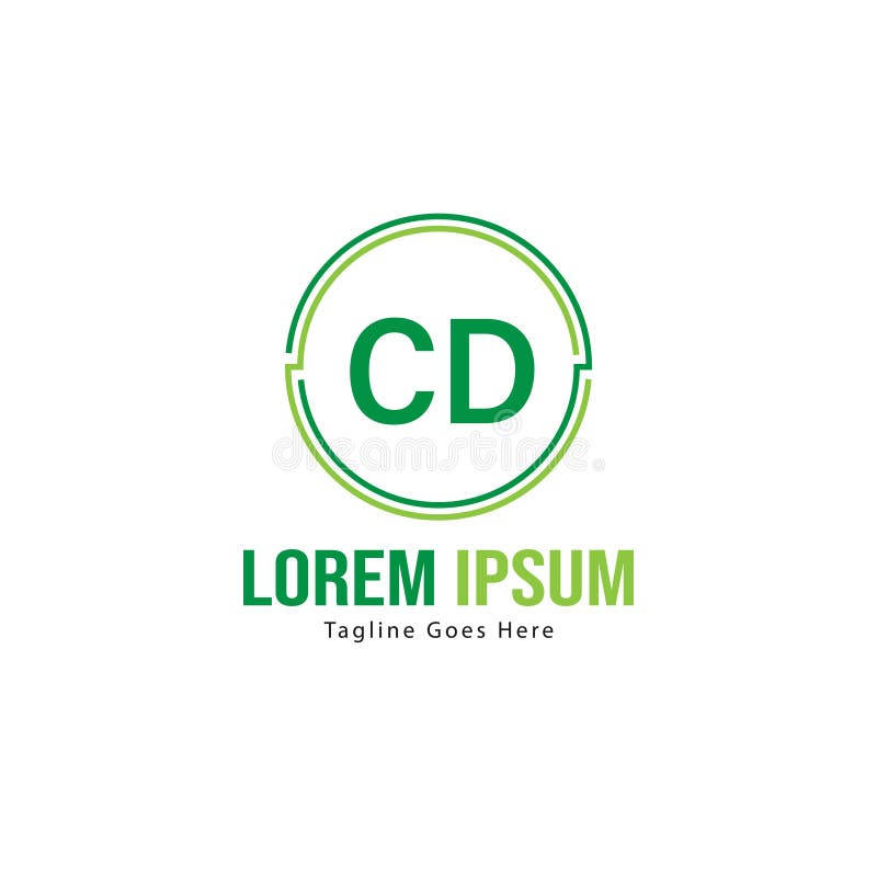 Initial CD Logo Template with Modern Frame. Minimalist CD Letter Logo ...
