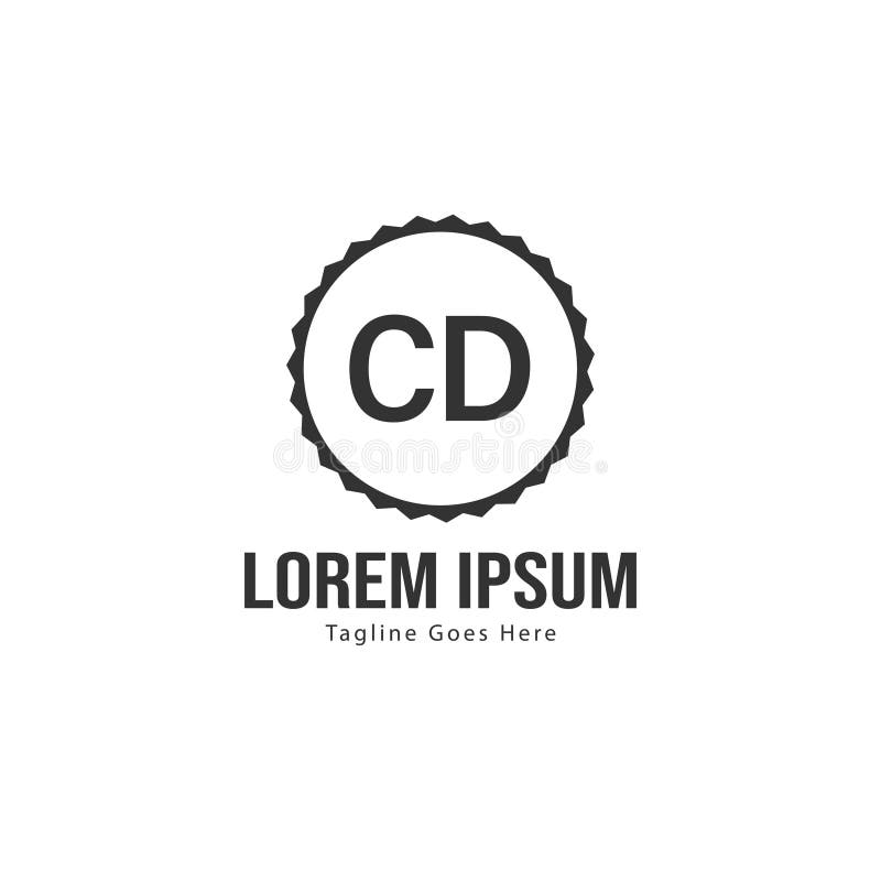 Initial CD Logo Template with Modern Frame. Minimalist CD Letter Logo ...