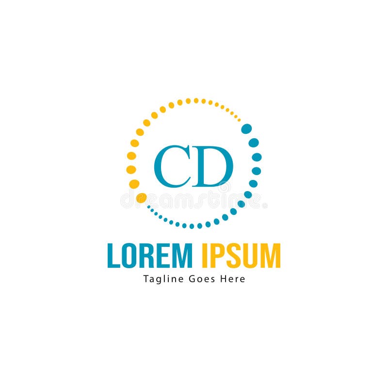 Initial CD Logo Template with Modern Frame. Minimalist CD Letter Logo ...