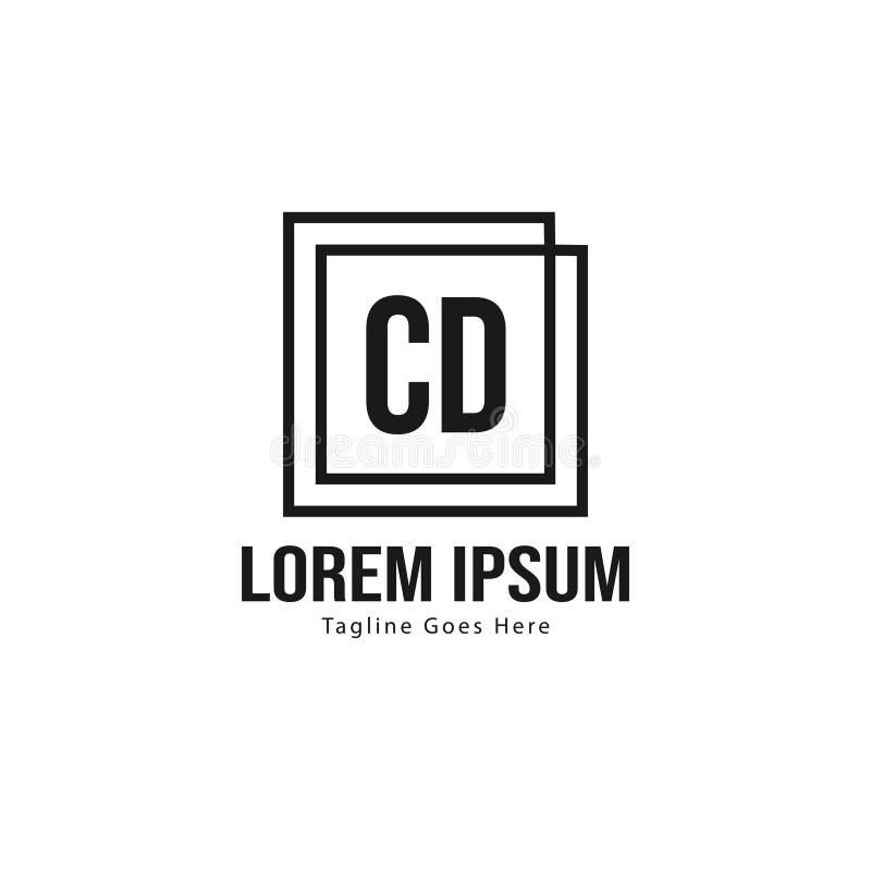 Initial CD Logo Template with Modern Frame. Minimalist CD Letter Logo ...