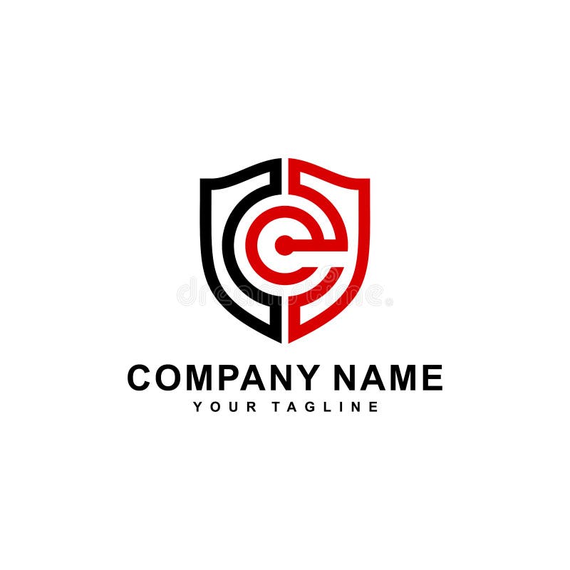 Initial CE or CE with the Concept of Shield Logo Design Vector ...