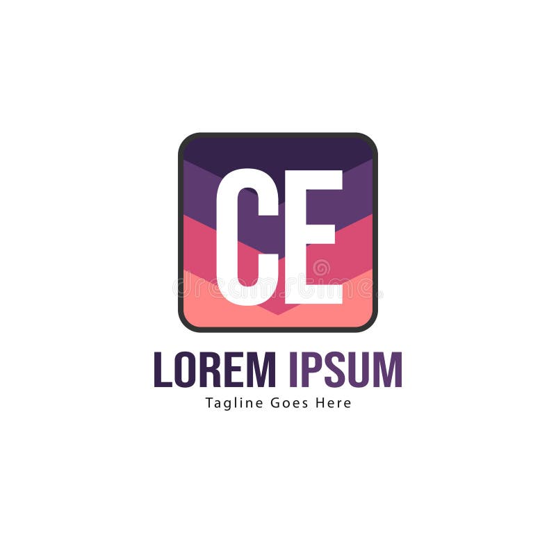 Initial CE Logo Template with Modern Frame. Minimalist CE Letter Logo ...