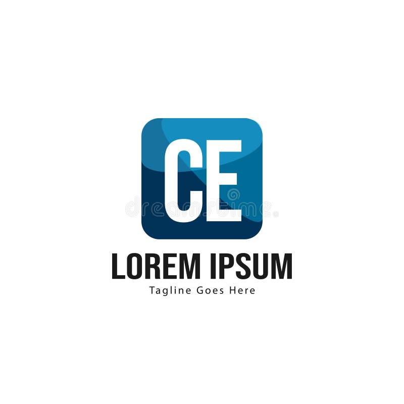 Initial CE Logo Template with Modern Frame. Minimalist CE Letter Logo ...