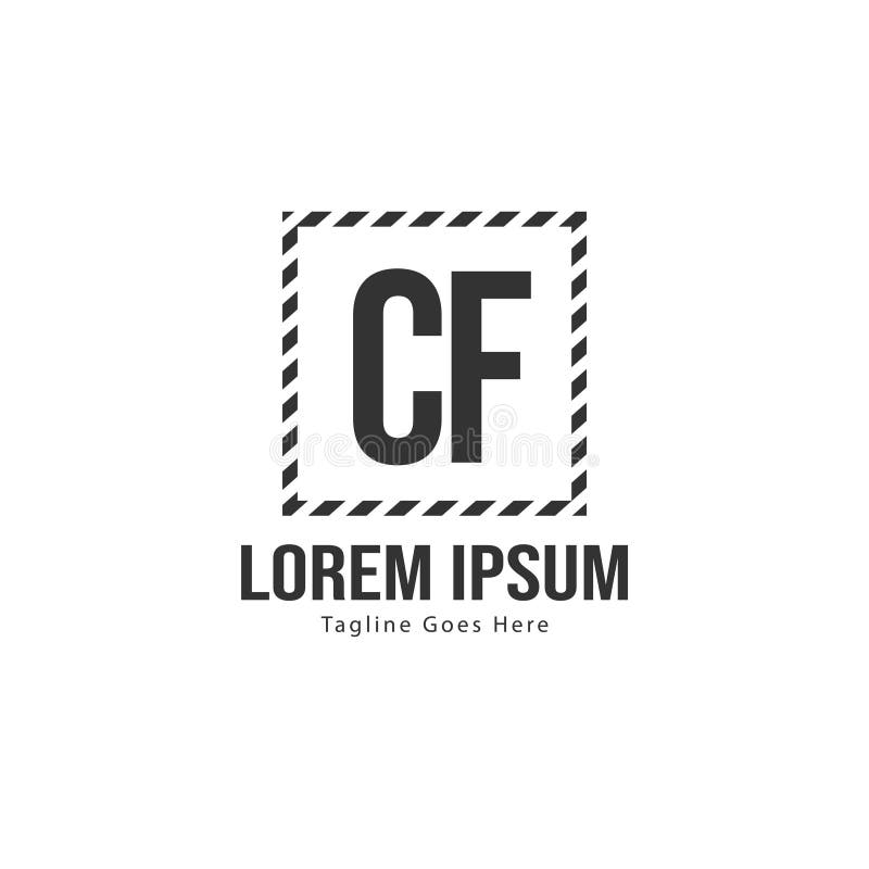 Initial CF Logo Template with Modern Frame. Minimalist CF Letter Logo ...