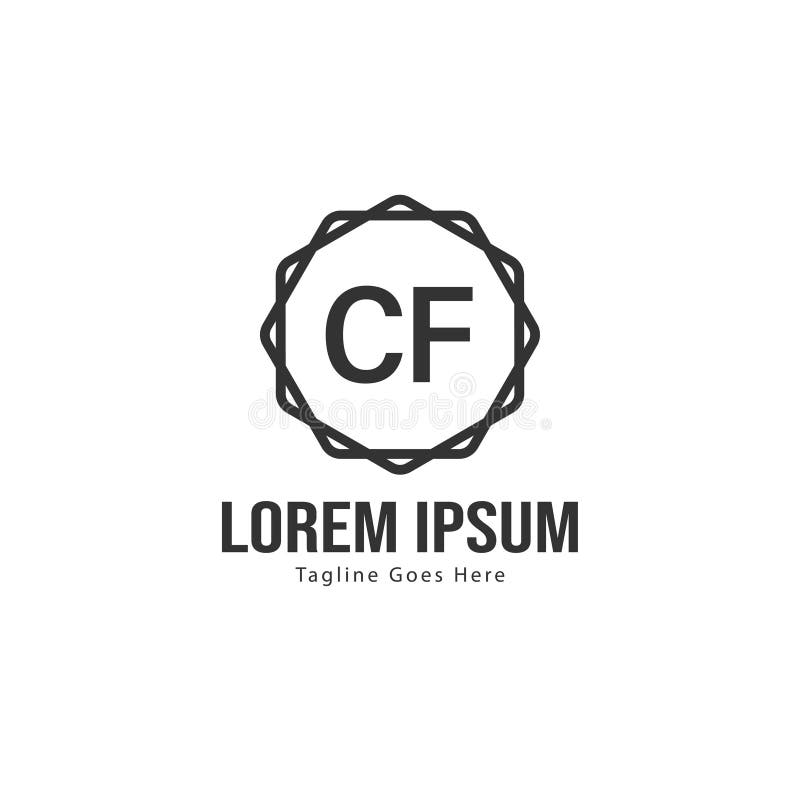 Initial CF Logo Template with Modern Frame. Minimalist CF Letter Logo ...