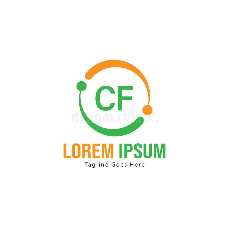 Initial CF Logo Template with Modern Frame. Minimalist CF Letter Logo ...