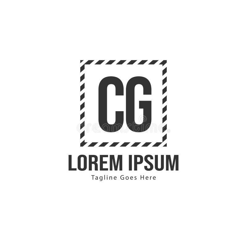 Initial CG Logo Template with Modern Frame. Minimalist CG Letter Logo ...