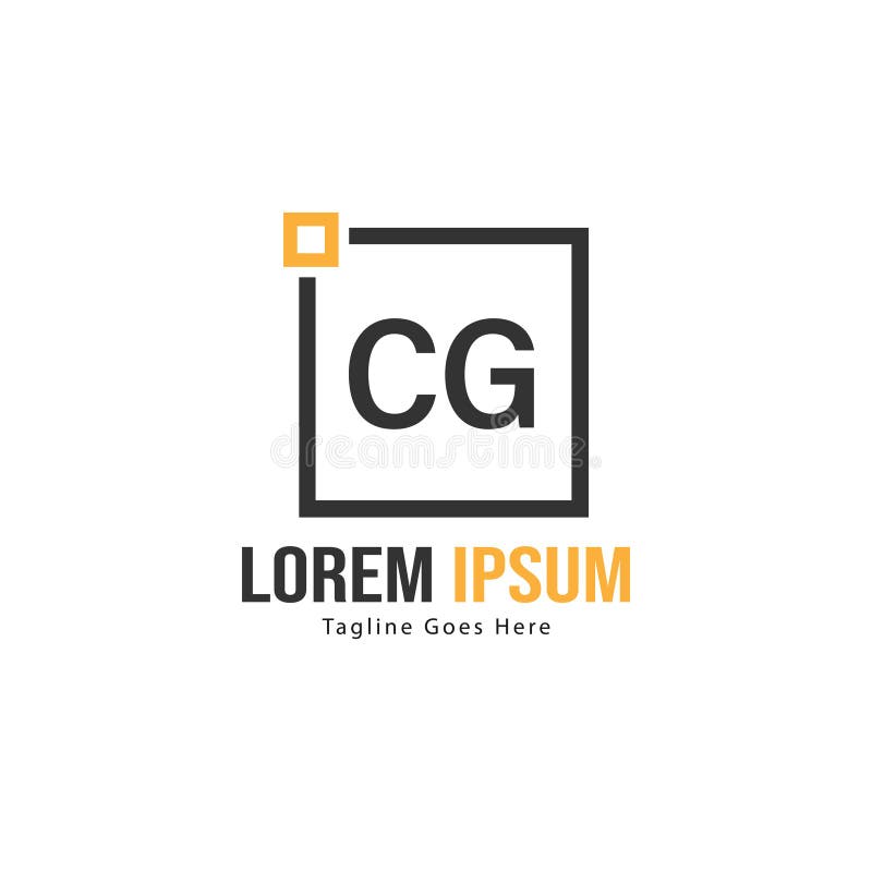 Initial CG Logo Template with Modern Frame. Minimalist CG Letter Logo ...