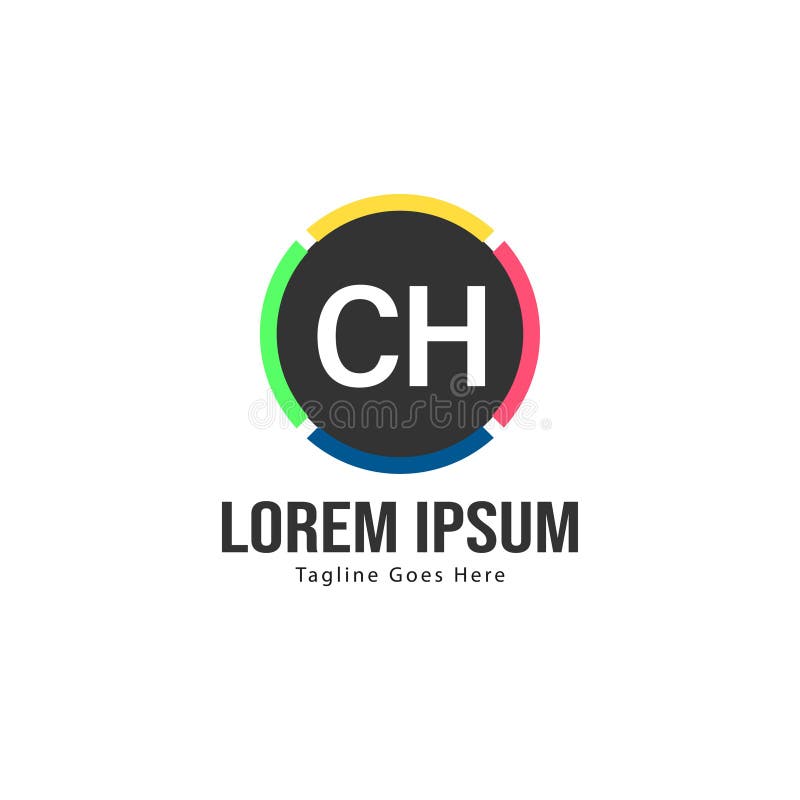 Initial CH Logo Template with Modern Frame. Minimalist CH Letter Logo ...