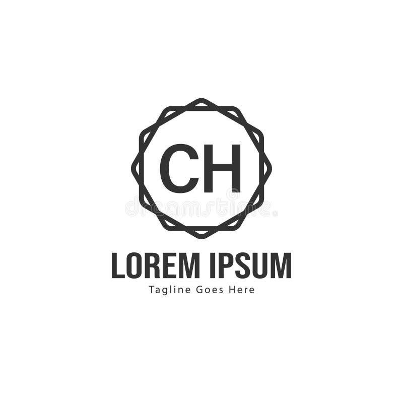 Initial CH Logo Template with Modern Frame. Minimalist CH Letter Logo ...