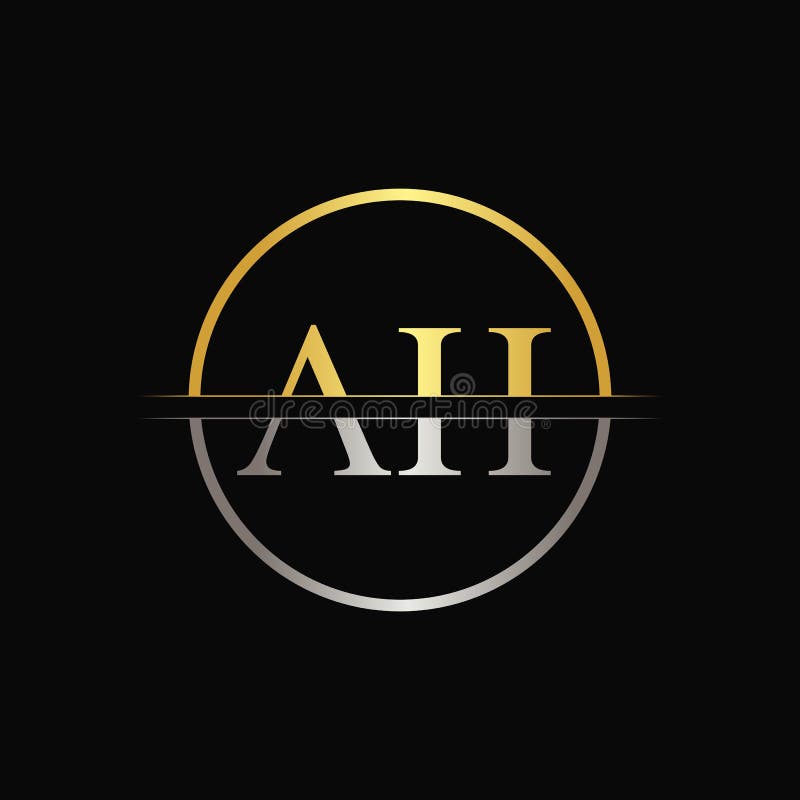 Initial Circle AH Letter with Modern Typography Vector Template ...