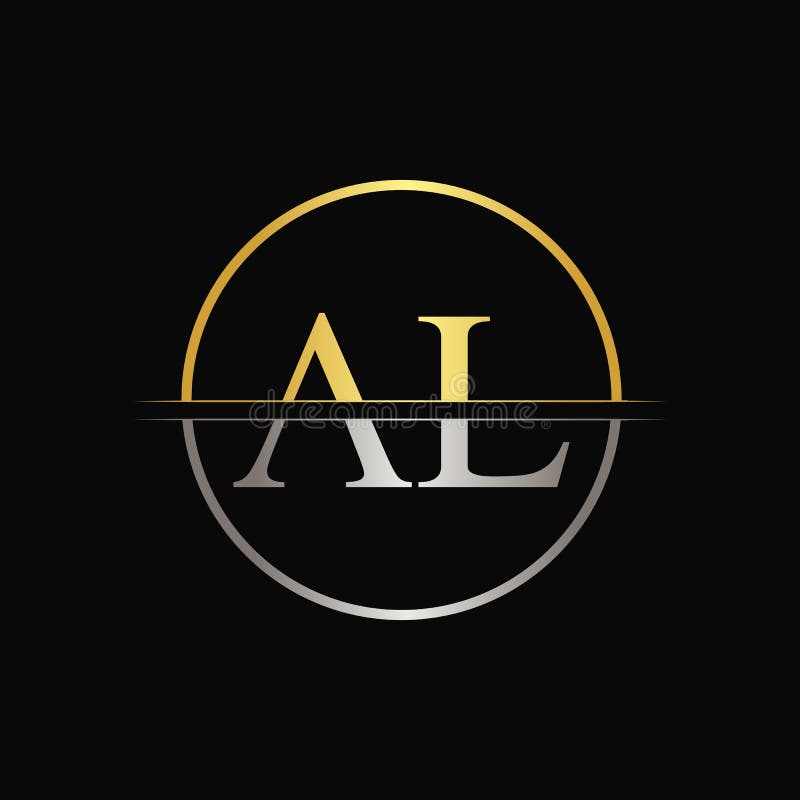 Initial Circle AL Letter with Modern Typography Vector Template ...