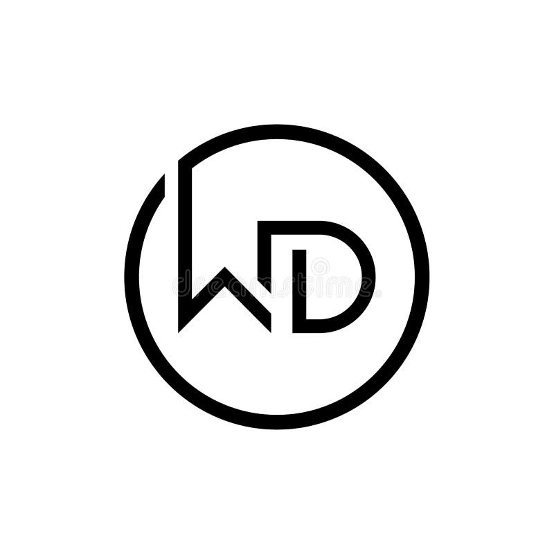 Initial Circle Letter WD Logo Design Vector Template. Initial Linked ...